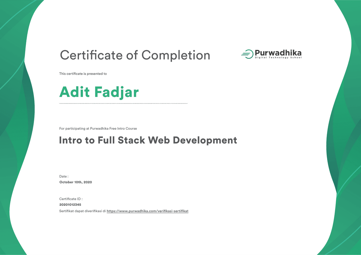 Purwadhika | Free Course | Full Stack Web Development